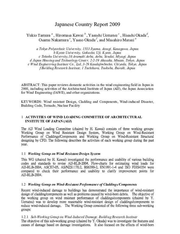 (PDF) Japanese Country Report 2009 | Yukio Tamura - Academia.edu