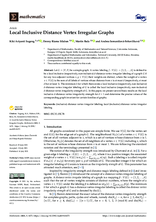 (PDF) Local Inclusive Distance Vertex Irregular Graphs