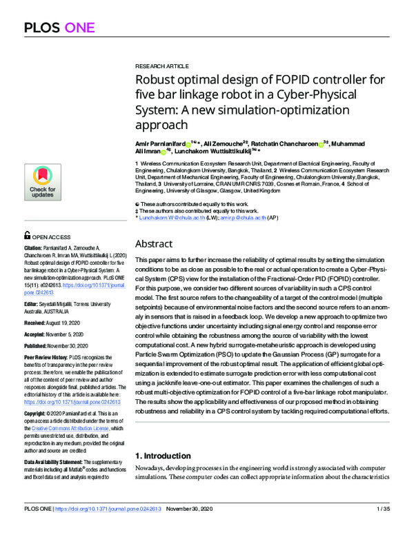 (PDF) Robust optimal design of FOPID controller for five bar linkage robot in a Cyber-Physical ...