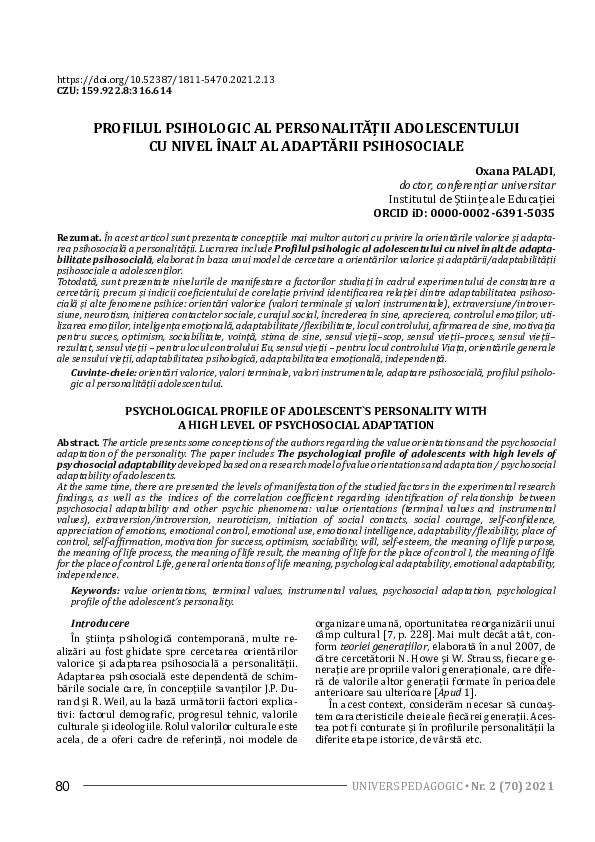 (PDF) Psychological profile of adolescent`s personality with a high ...