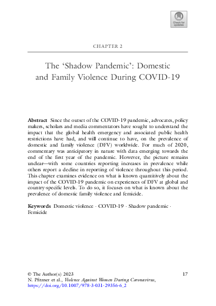 (PDF) The ‘Shadow Pandemic’: Domestic and Family Violence During COVID-19