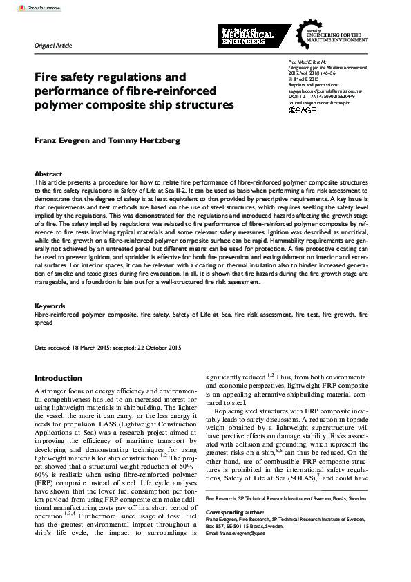 (PDF) Fire safety regulations and performance of fibre-reinforced ...
