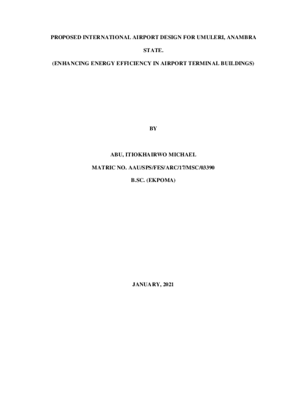 (PDF) PROPOSED INTERNATIONAL AIRPORT DESIGN FOR UMULERI ANAMBRA STATE ...