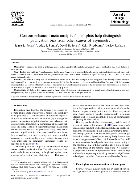 (PDF) Contour-enhanced meta-analysis funnel plots help distinguish ...