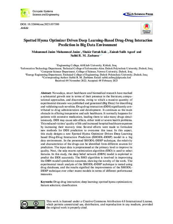 (PDF) Spotted Hyena Optimizer Driven Deep Learning-Based Drug-Drug ...