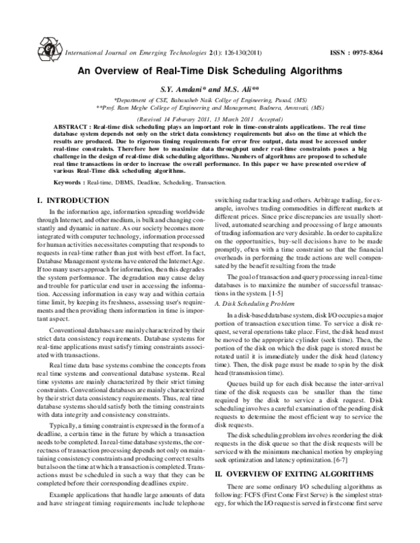 Pdf An Overview Of Real Time Disk Scheduling Algorithms 2570