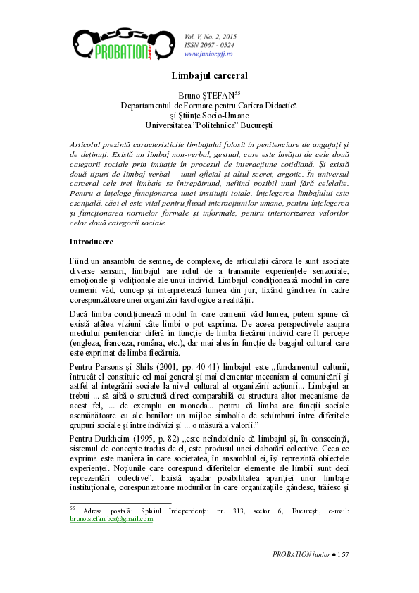 (PDF) Limbajul carceral