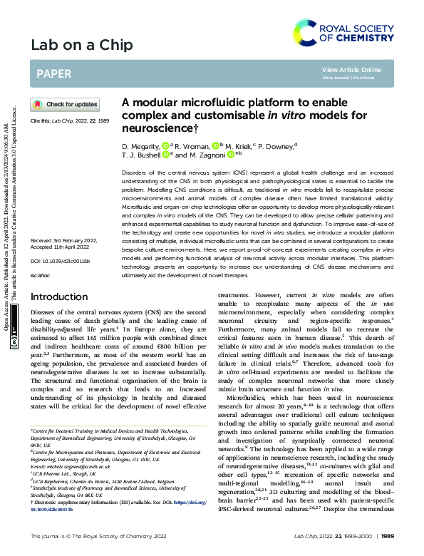 (PDF) A modular microfluidic platform to enable complex and ...