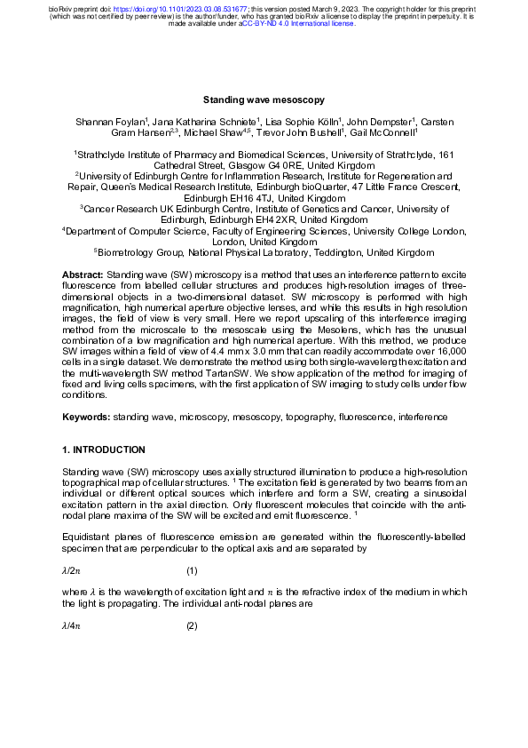(PDF) Standing wave mesoscopy