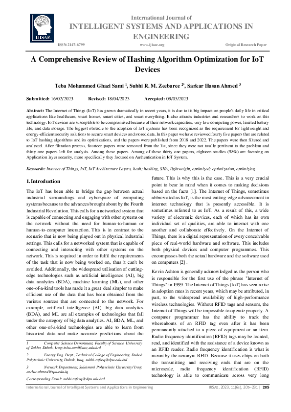 Pdf A Comprehensive Review Of Hashing Algorithm Optimization For Iot