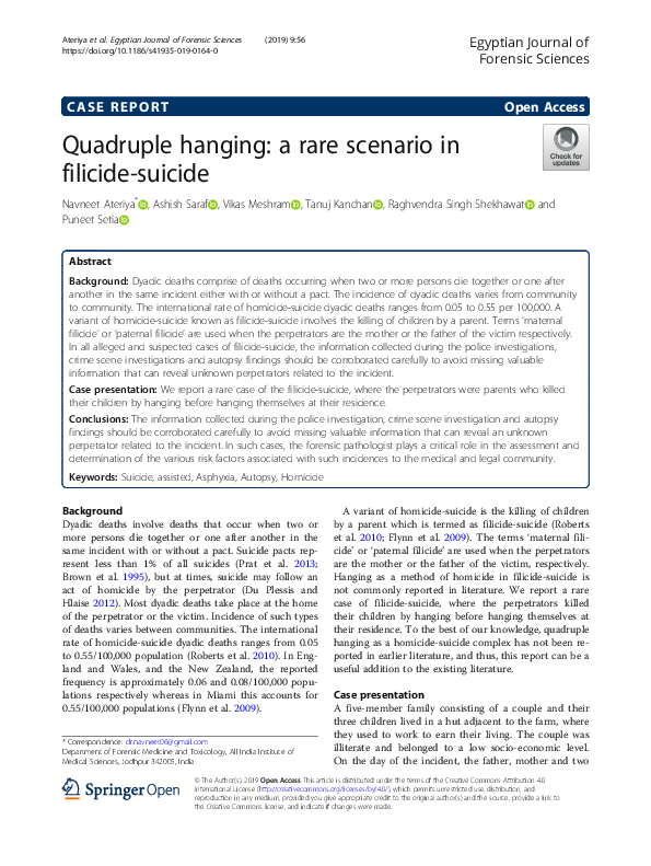 (PDF) RETRACTED ARTICLE: Quadruple hanging: a rare scenario in filicide-suicide