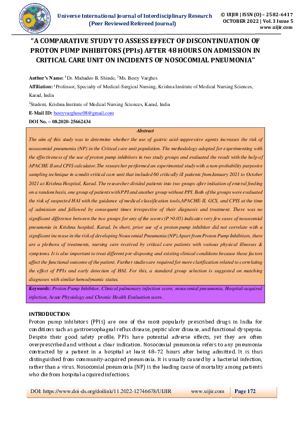 (PDF) "A COMPARATIVE STUDY TO ASSESS EFFECT OF DISCONTINUATION OF ...