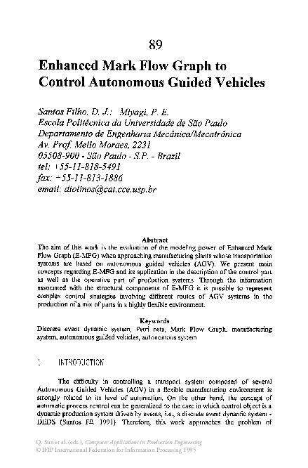 (PDF) Enhanced Mark Flow Graph to Control Autonomous Guided Vehicles