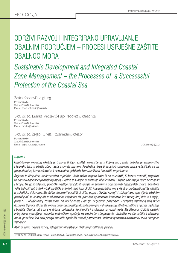 (PDF) Sustainable Development and Integrated Coastal Zone Management ...