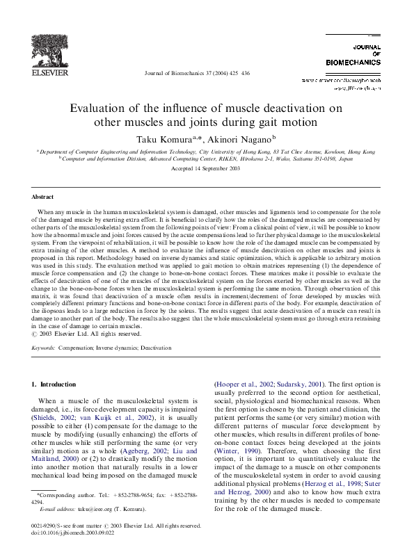(PDF) Evaluation of the influence of muscle deactivation on other ...