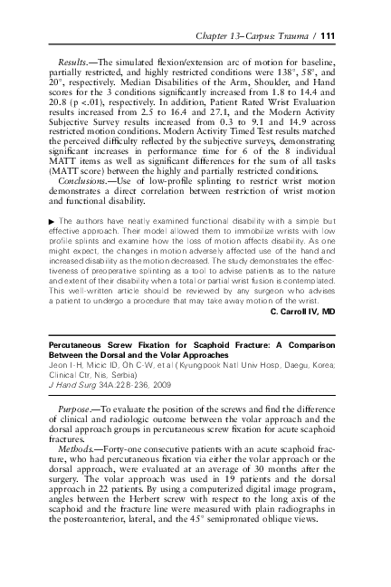 (PDF) Percutaneous Screw Fixation for Scaphoid Fracture: A Comparison ...