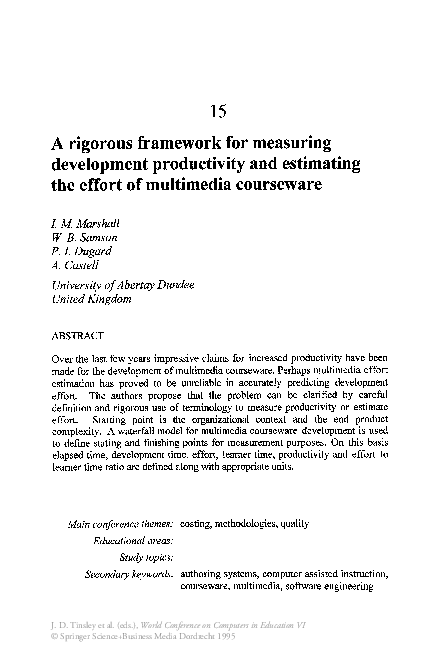 (PDF) A rigorous framework for measuring development productivity and estimating the effort of ...