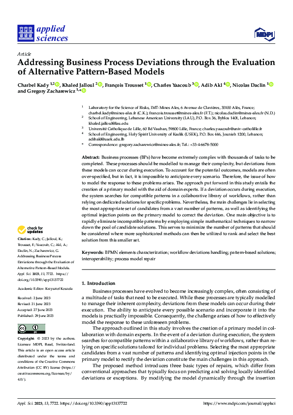 (PDF) Addressing Business Process Deviations through the Evaluation of Alternative Pattern-Based ...
