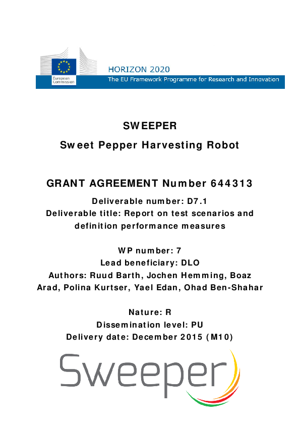 (PDF) SWEEPER Sweet Pepper Harvesting Robot