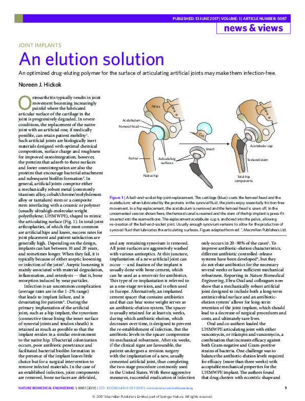 (PDF) Joint implants: An elution solution