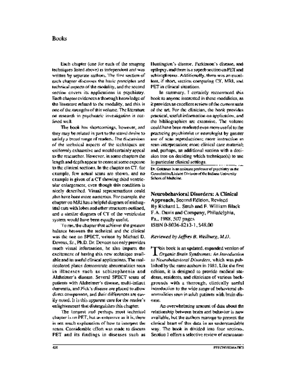 (PDF) Neurobehavioral Disorders: A Clinical Approach