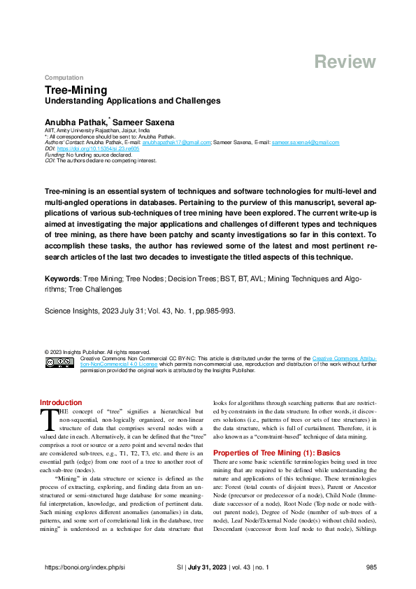 (PDF) Tree-Mining: Understanding Applications and Challenges