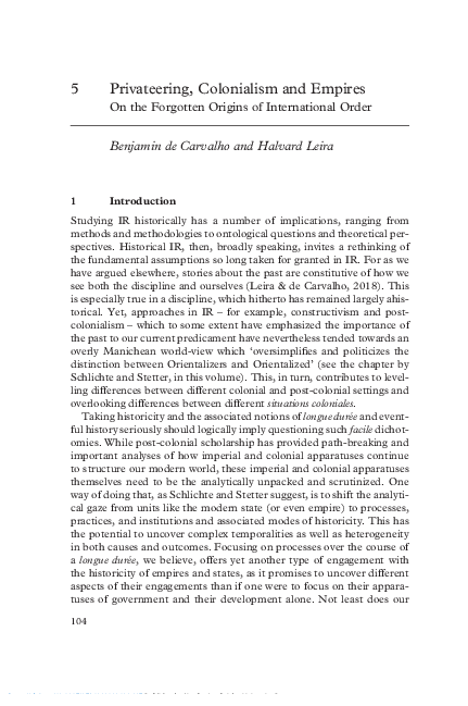 (PDF) Privateering, Colonialism and Empires On the Forgotten Origins of ...