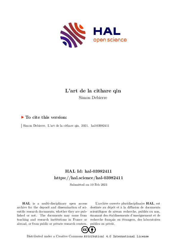 (PDF) L’art de la cithare qin