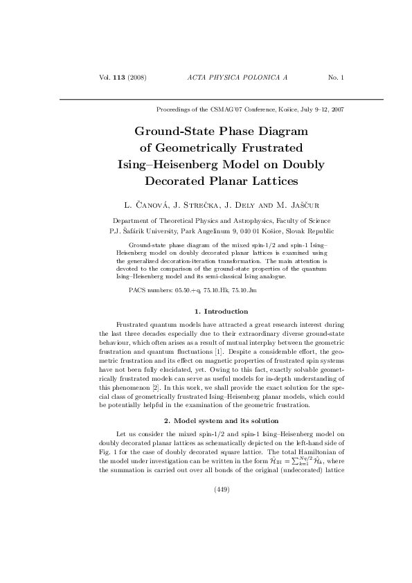 (PDF) Ground-State Phase Diagram of Geometrically Frustrated Ising ...
