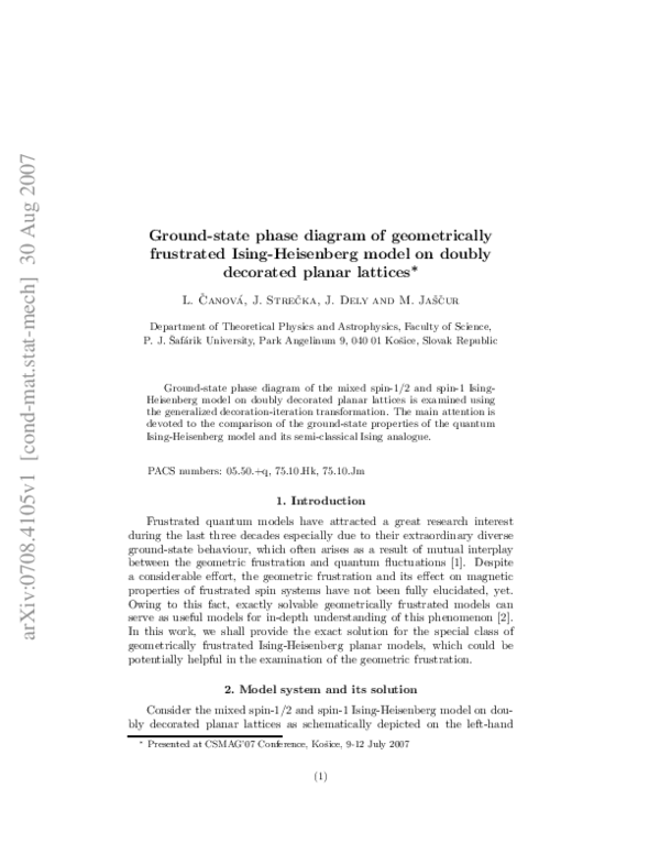 (PDF) Ground-State Phase Diagram of Geometrically Frustrated Ising ...