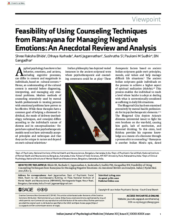 (PDF) Feasibility of Using Counseling Techniques from Ramayana for ...