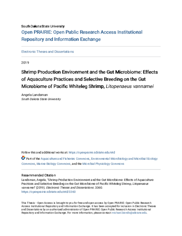 (PDF) Shrimp Production Environment and the Gut Microbiome: Effects of Aquaculture Practices and ...