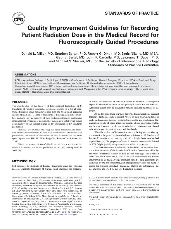 (PDF) Quality Improvement Guidelines for Recording Patient Radiation Dose in the Medical Record ...
