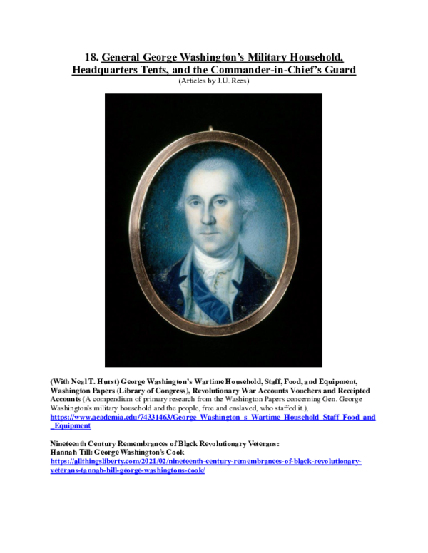 (PDF) 18. General George Washington’s Military Household, Headquarters ...