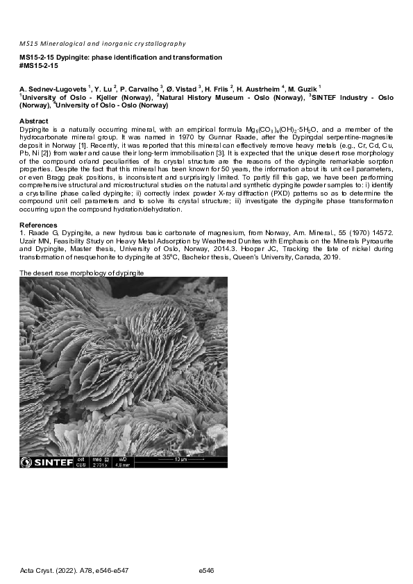 (PDF) Dypingite: phase identification and transformation