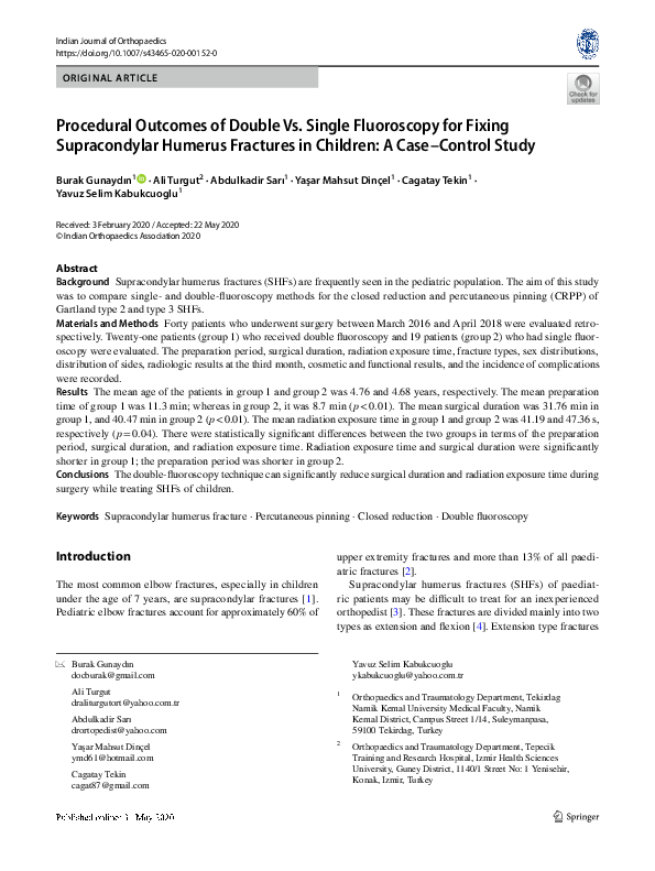 (PDF) Procedural Outcomes of Double Vs. Single Fluoroscopy for Fixing ...