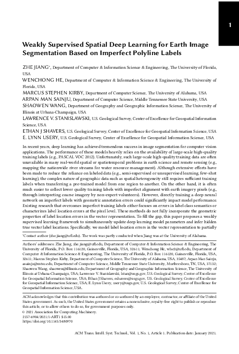 (PDF) Weakly Supervised Spatial Deep Learning for Earth Image Segmentation Based on Imperfect ...