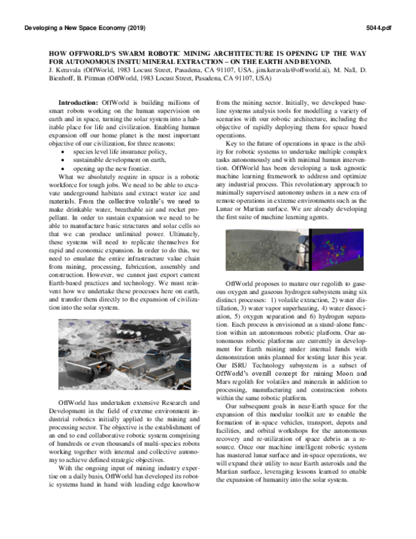 (PDF) Swarm Robotics for Autonomous Mineral Extraction