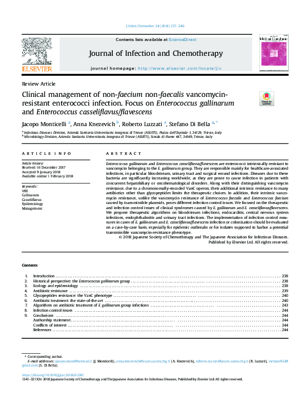 (PDF) Clinical management of non- faecium non- faecalis vancomycin-resistant enterococci ...