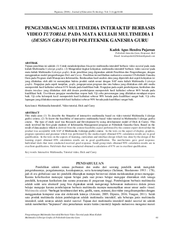 (PDF) Pengembangan Multimedia Interaktif Berbasis Video Tutorial Pada ...
