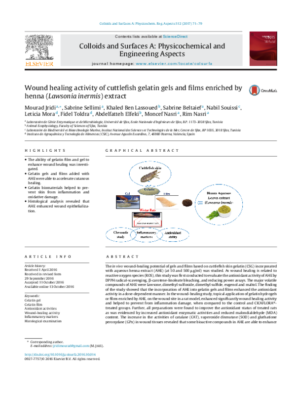 (PDF) Colloids and Surfaces A: Physicochemical and Engineering Aspects