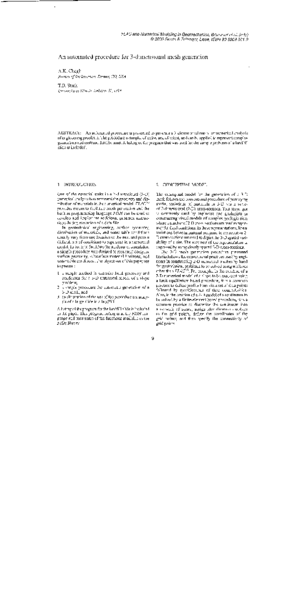 (PDF) An automated procedure for 3-dimensional mesh generation | Ashok ...