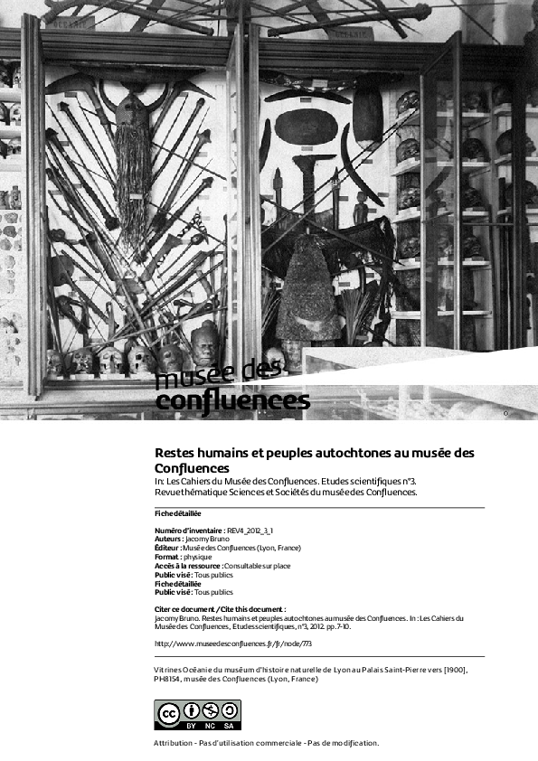 (PDF) Restes humains et peuples autochtones au musée des Confluences
