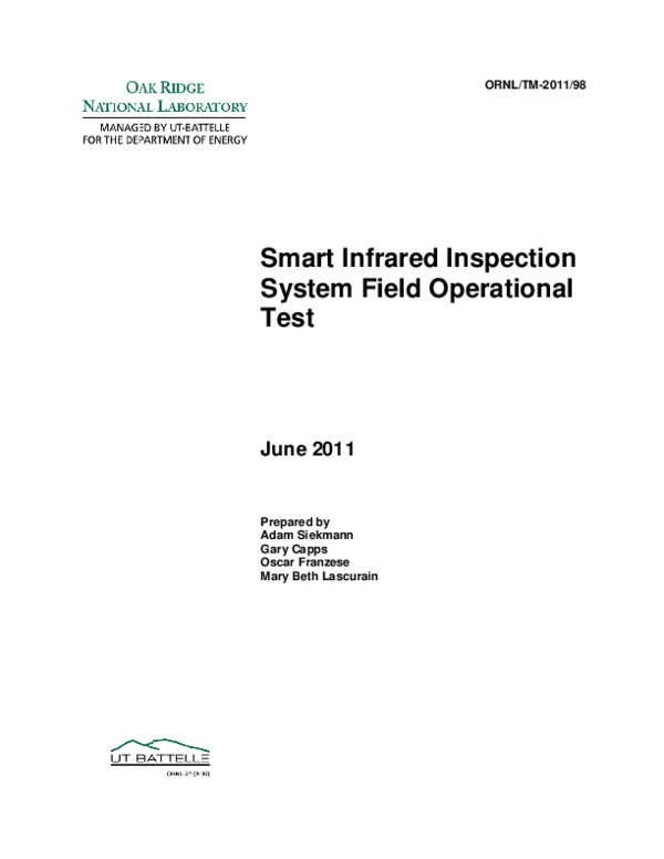 (PDF) Smart Infrared Inspection System Field Operational Test Final Report