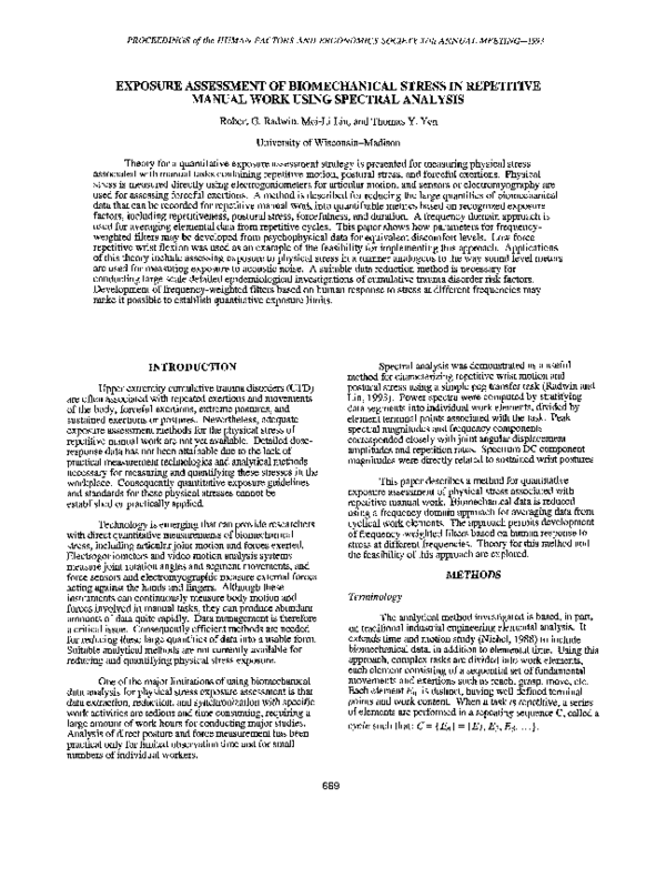 (PDF) Exposure Assessment of Biomechanical Stress in Repetitive Manual ...