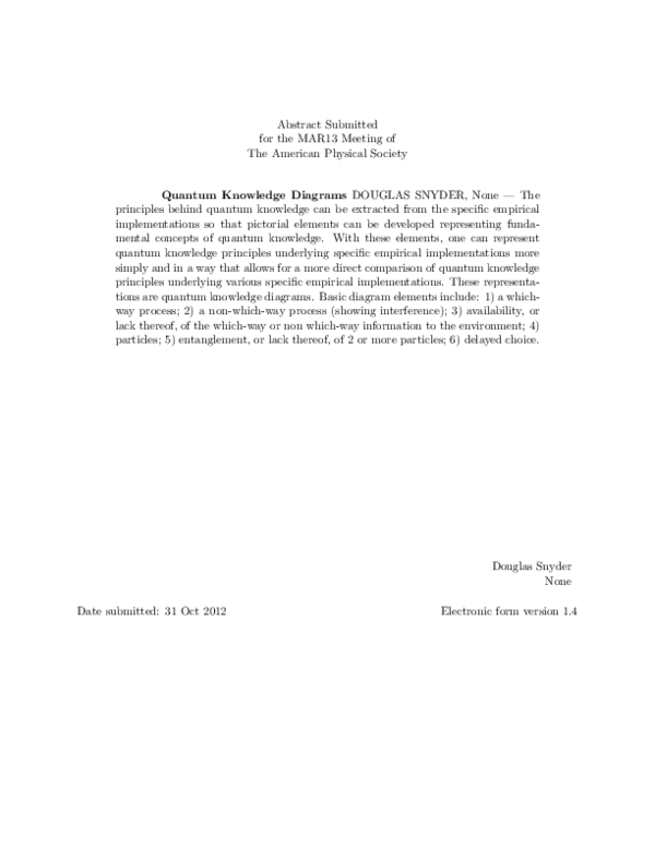 (PDF) Quantum Knowledge Diagrams