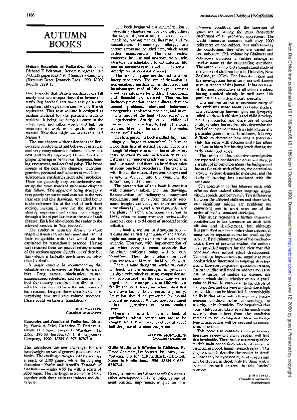 (PDF) Otitis Media with Effusion in Children | Diane Sabo - Academia.edu