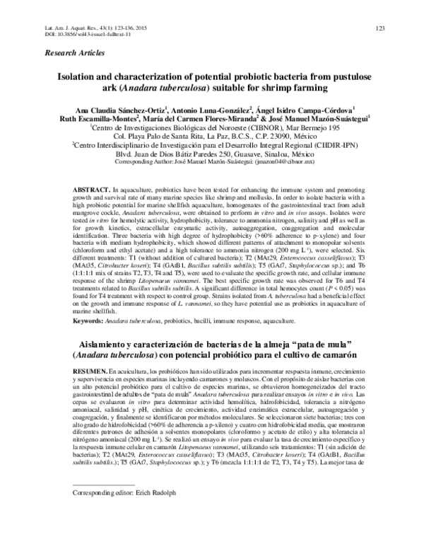 (PDF) Isolation and characterization of potential probiotic bacteria ...