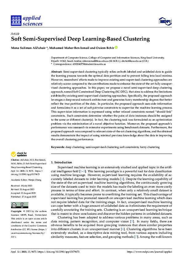 (PDF) Soft Semi-Supervised Deep Learning-Based Clustering