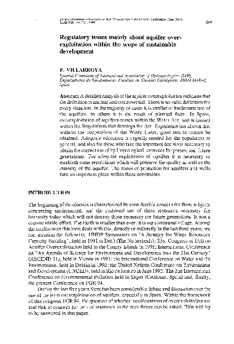(PDF) Regulatory issues mainly about aquifer over- exploitation within the scope of sustainable ...